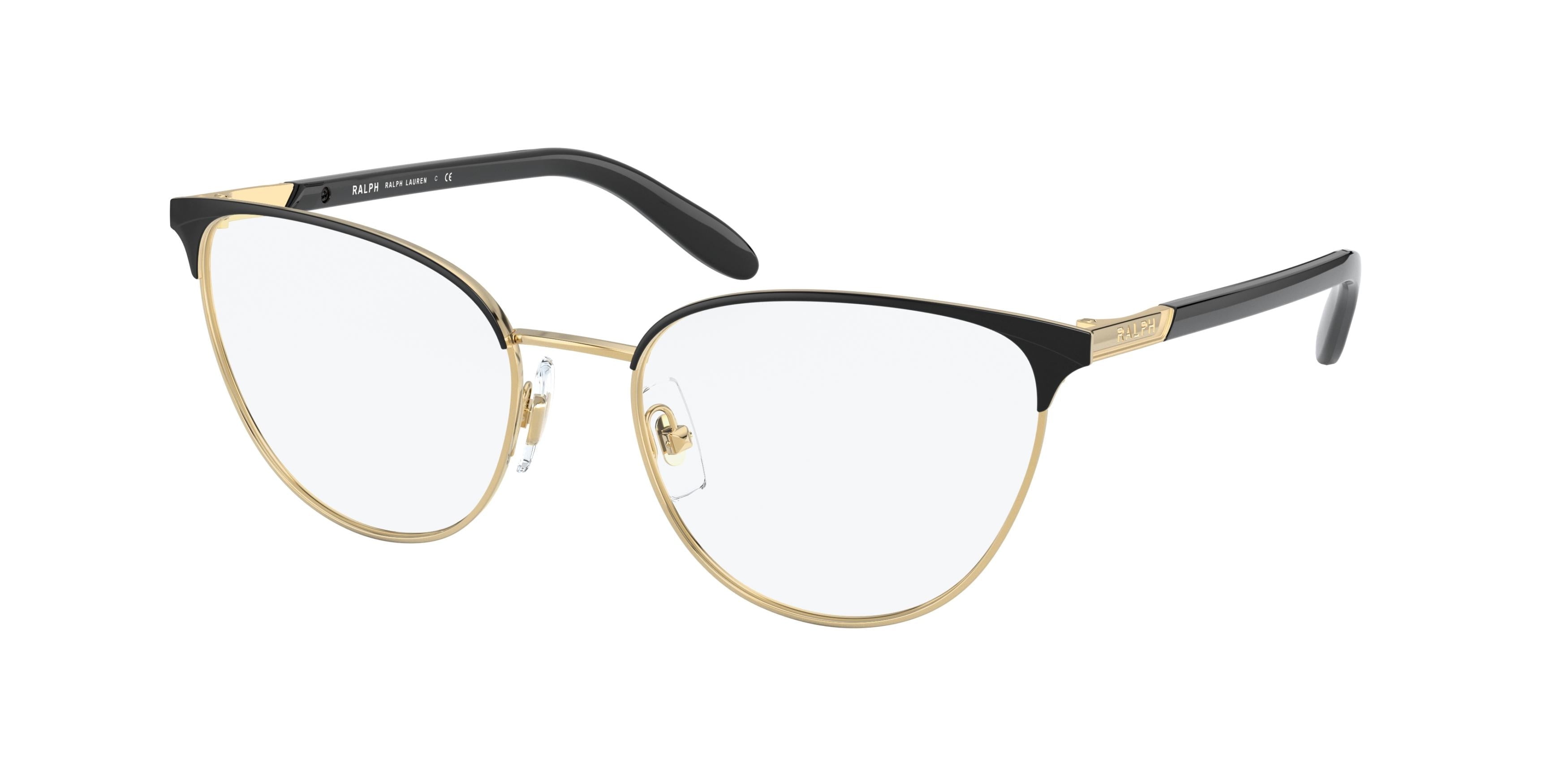 Eyeglasses Ralph RA 6047 9358 Shiny Black On Gold Rims - Walmart.com
