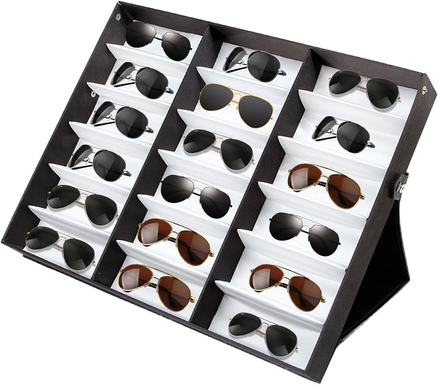 Eyeglasses Sunglasses Display Stand Holder Rack Box, 18 Pairs Eyeglass ...