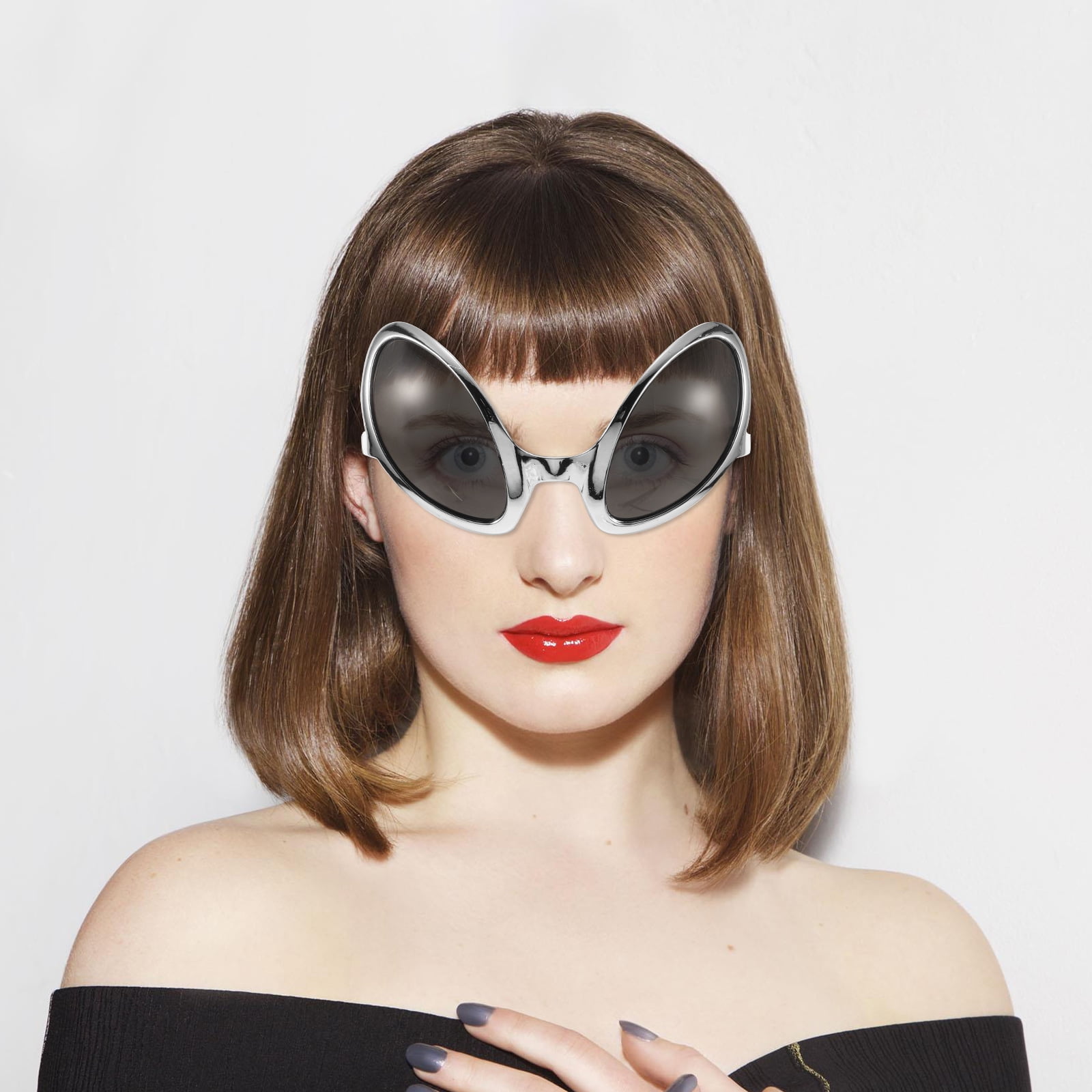 2pcs Funny Alien Eye Glasses with Silver Frame and Grey Lenses for ...