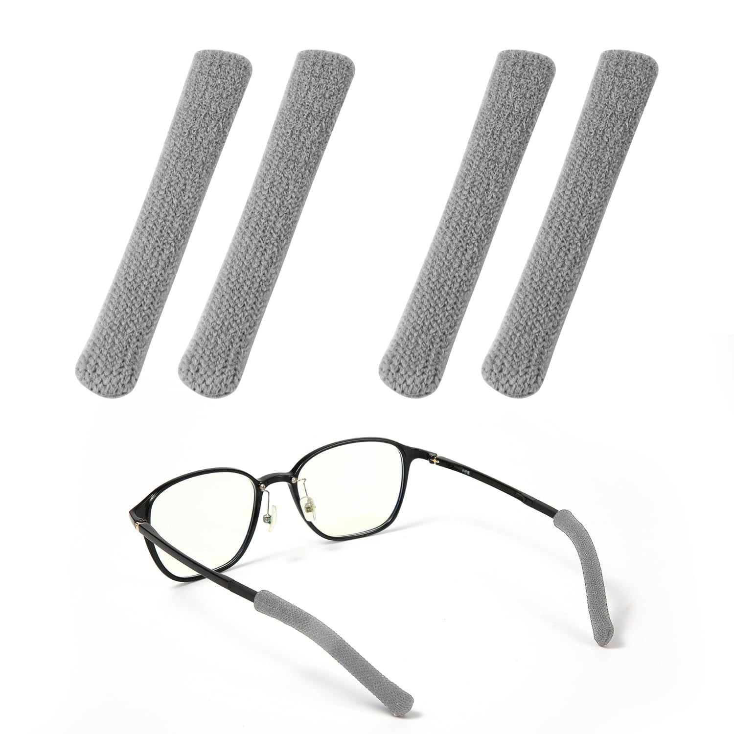 Eyeglasses Temple Tips Sleeve with Knitted Cotton Fabric, Soft Knitting ...