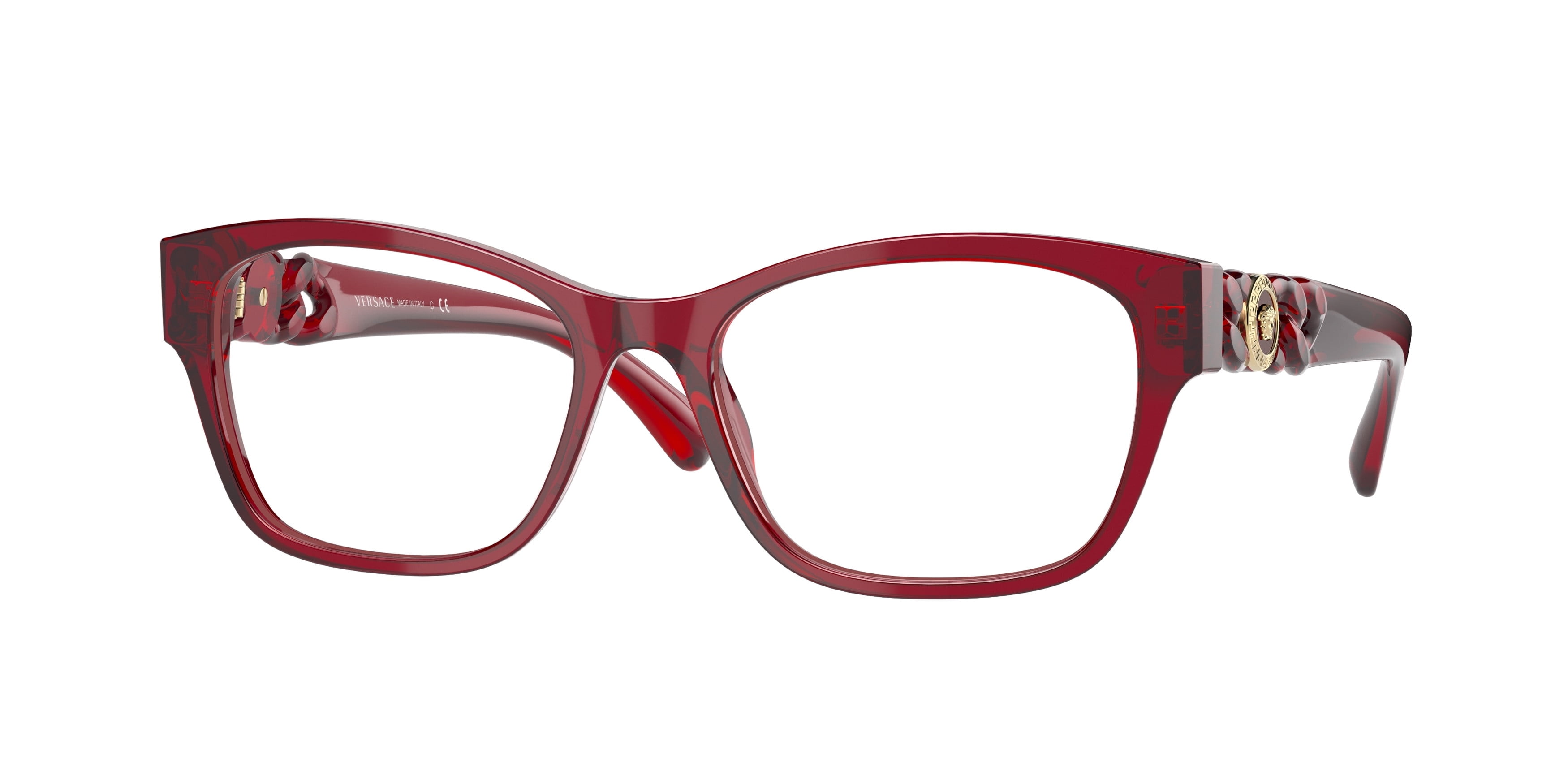 Eyeglasses Versace VE 3306 F 388 Transparent Red - Walmart.com