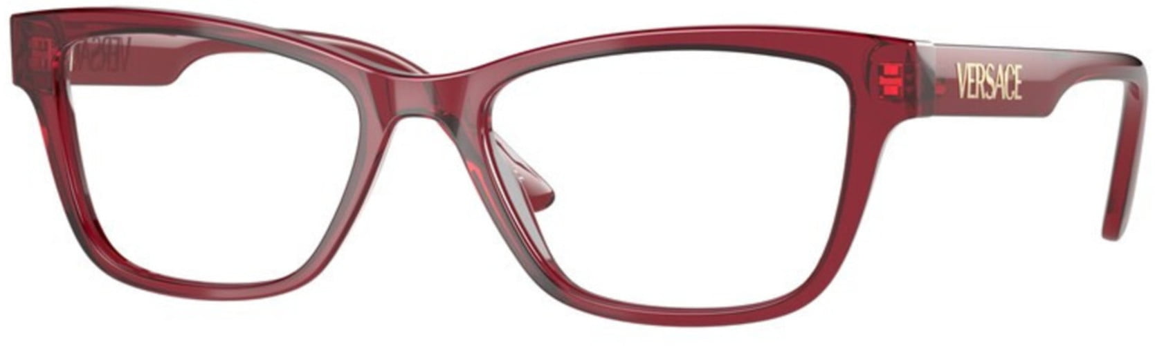 Versace Eyeglass Frames VE 3316 388, Transparent Red - Walmart.com