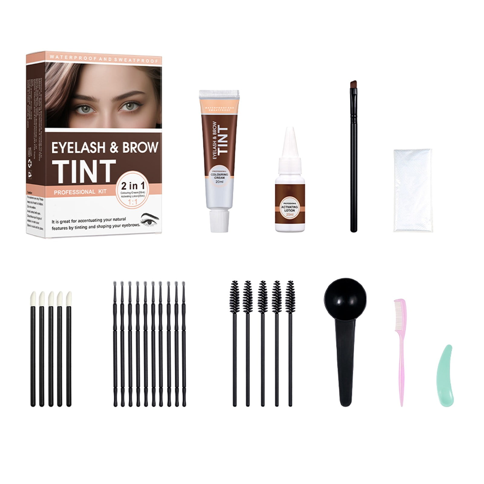 Eyelash And Eyebrow Color Kit 2 In 1 Brown Black Lash Tint For Lash And ...