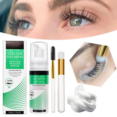 Aliver Eyelash Extension Foam Shampoo 50ml with Brushes,No-Irritation ...