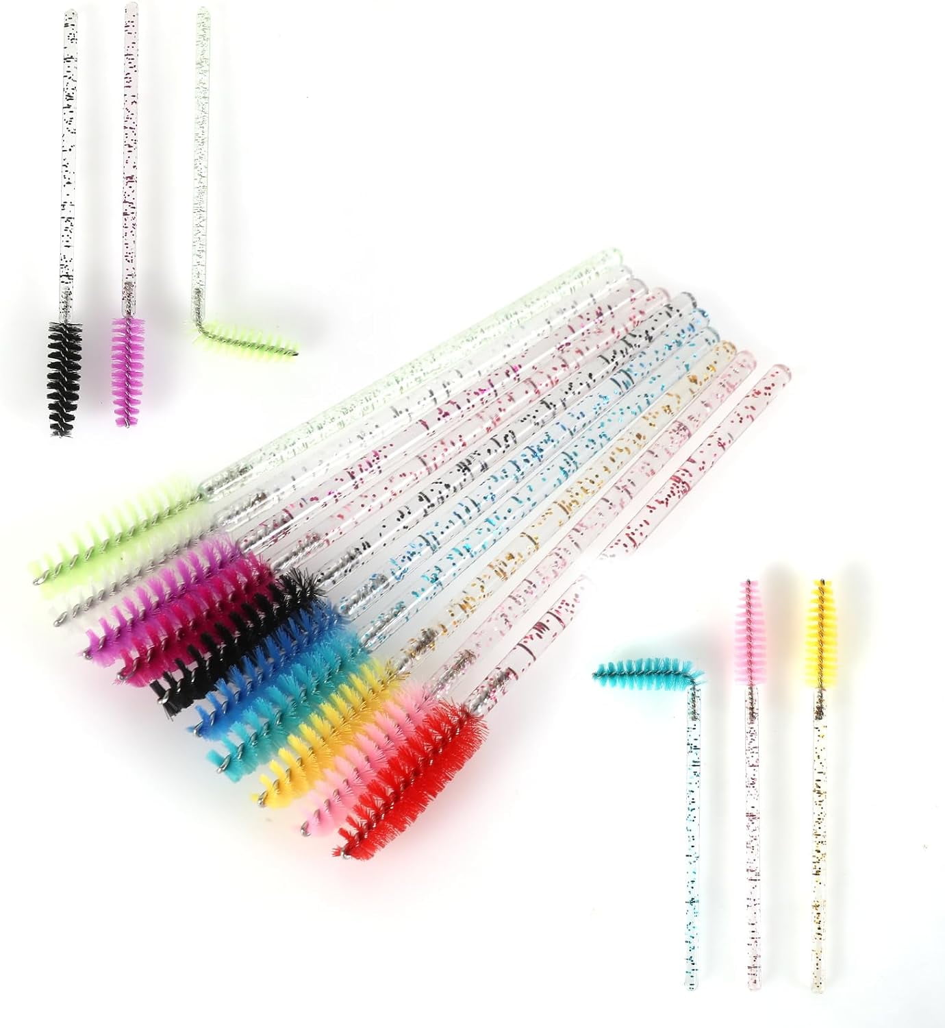 Eyelash Brush Pack of 200 Multicolor - Bendable, Lightweight Disposable ...
