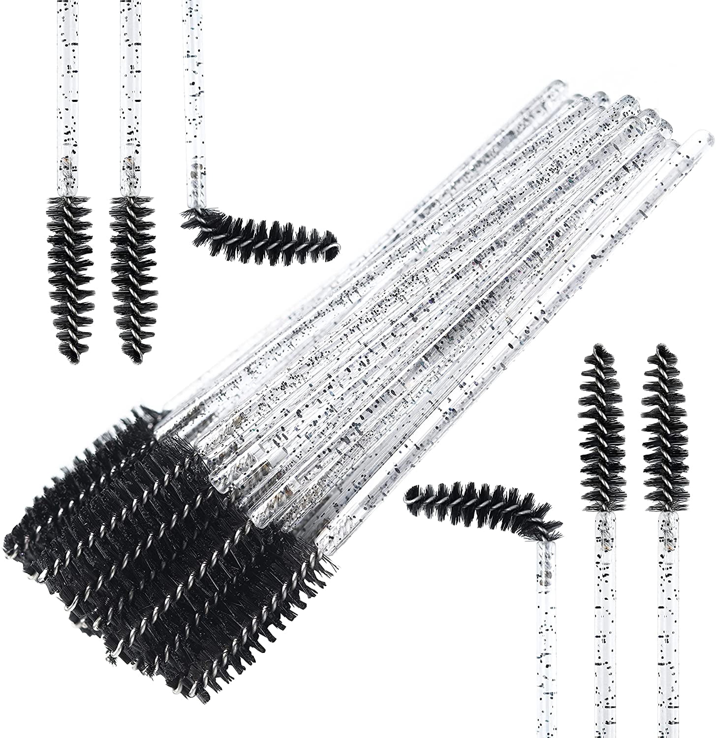 Eyelash Brush Pack of 50 - Bendable, Lightweight Disposable Mascara ...