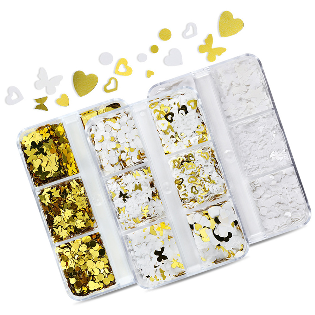 Eyelash Butterfly Patch Nail Art Accessory Glitter Confetti Flash Plastic 3 Boxes - Walmart.com