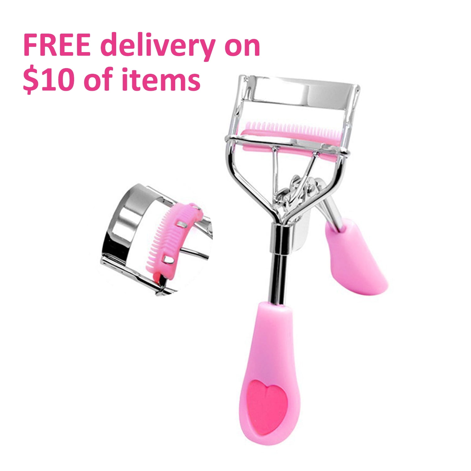 MICPANG Portable Eyelash Curler with Built-in Comb & 2 Refill Pads ...