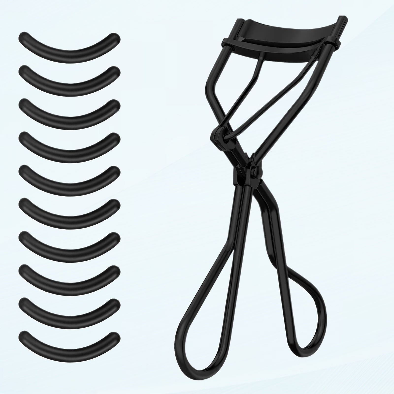 Eyelash Curlers with 10 Refillable Silicone Plugs, Rose Gold Eyelash ...