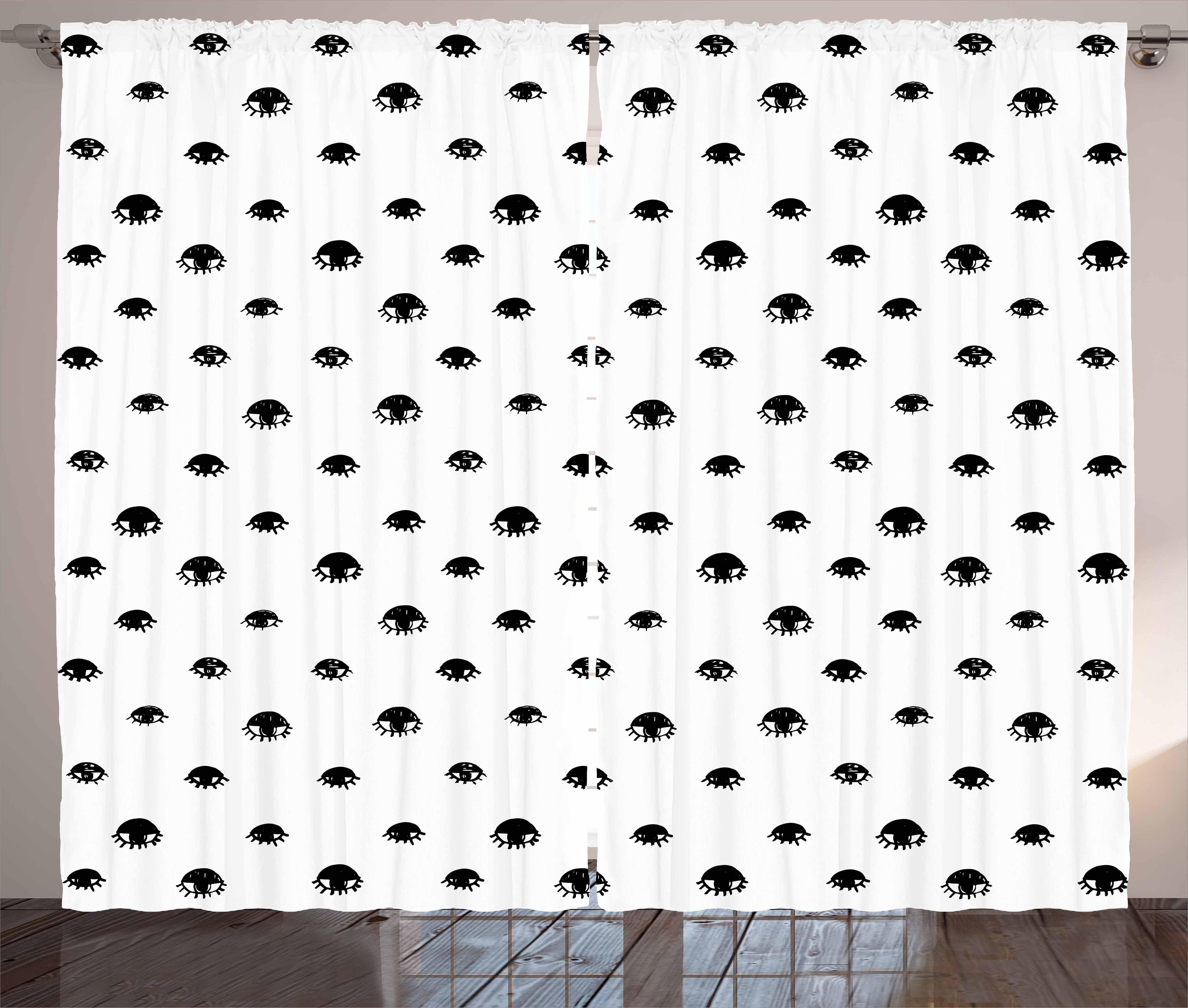 Ambesonne Eyelash Curtains 2 Panel Set, Sketchy Black Eyes, 108" x 90 ...