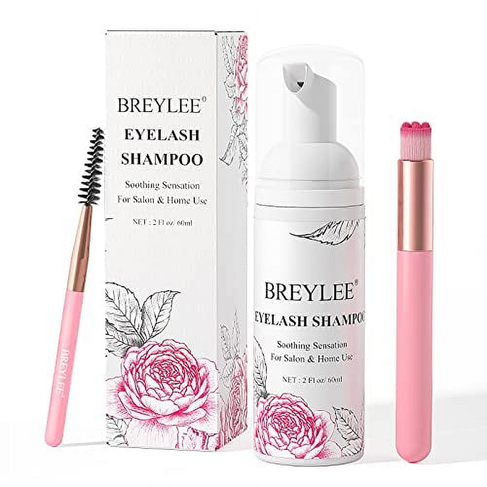 Eyelash Extension Cleanser, BREYLEE Eyelash Extension Shampoo Eyelash ...