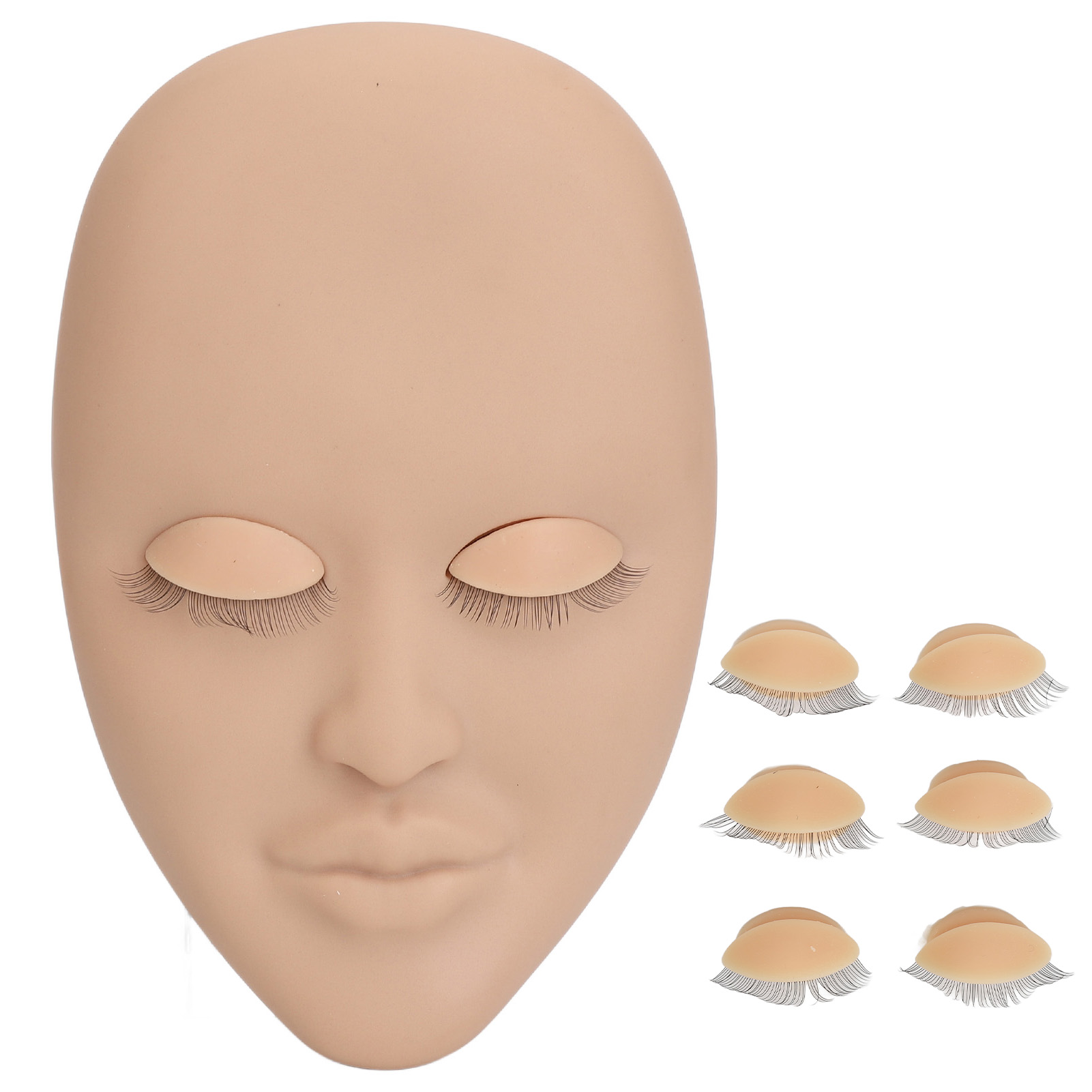 Eyelash Extension Face Mannequin 3 Pairs Removable Eyelids Single Layer Lash Extension Face