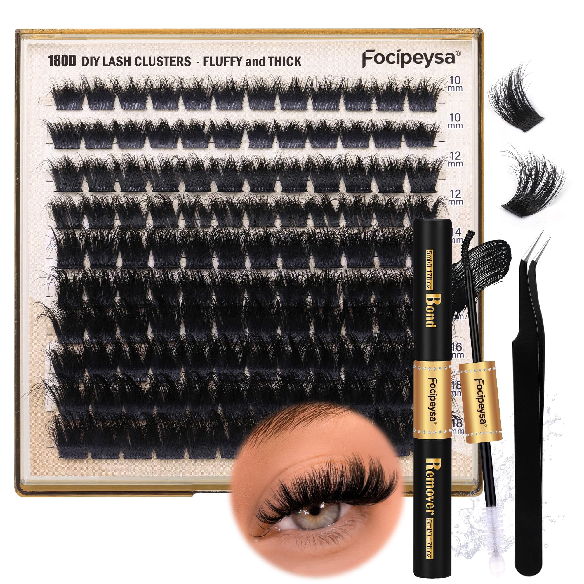 Eyelash Extension Kit Thick SSF20 Lash Clusters Kit 10-18mm Volume ...