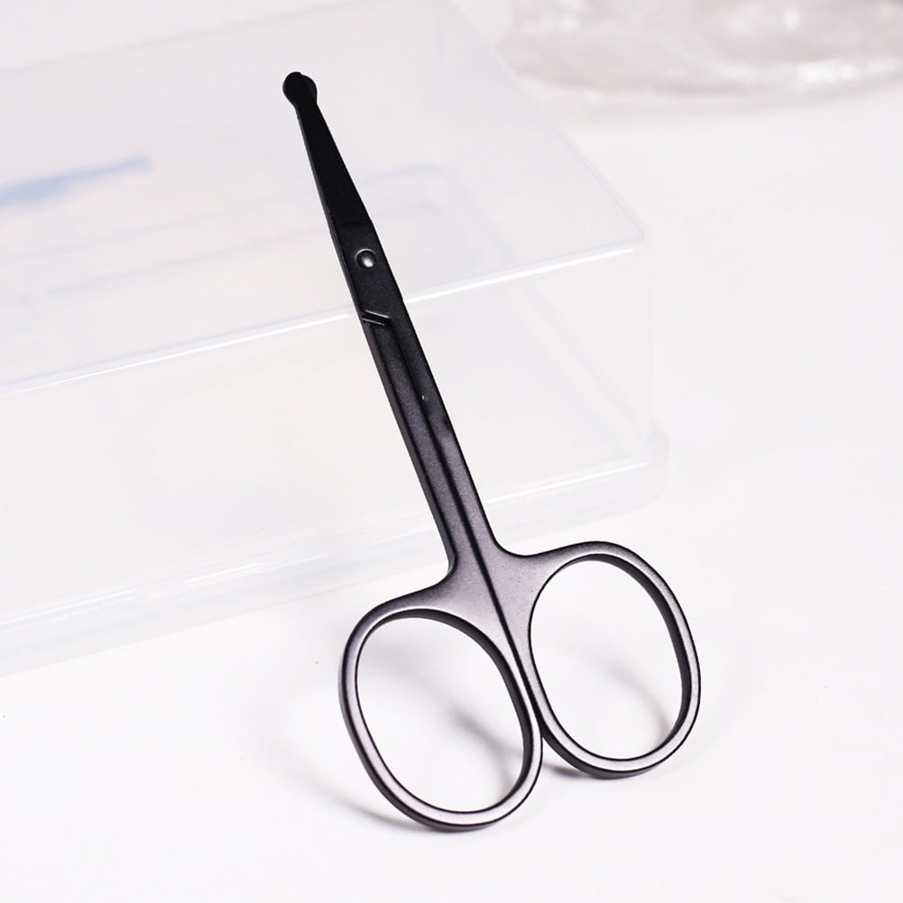 Eyelash Grooming Scissors, Eyebrow Comb, Small Size Black Stainless ...