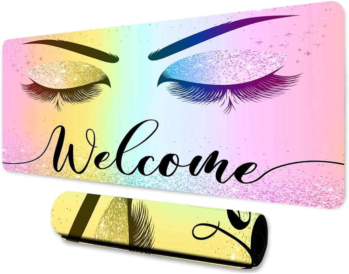Eyelash Large Mouse Pad 31.5x11.8 Inches Beautiful Eyes Eyebrow Pattern ...