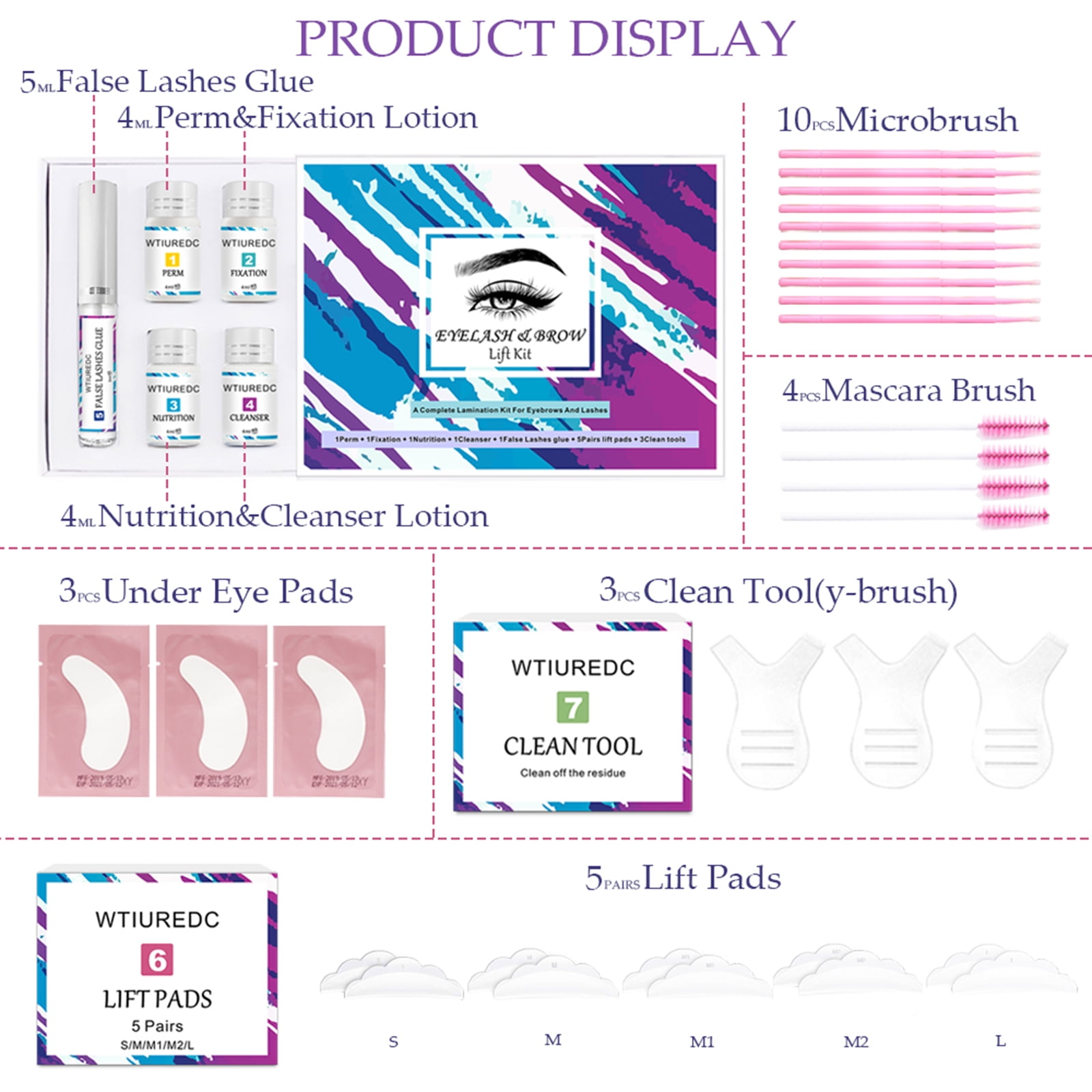 Eyelash Perm Kit,Kidjoy Semi-permanent Lift Kit Eye Lift Perm Salon ...