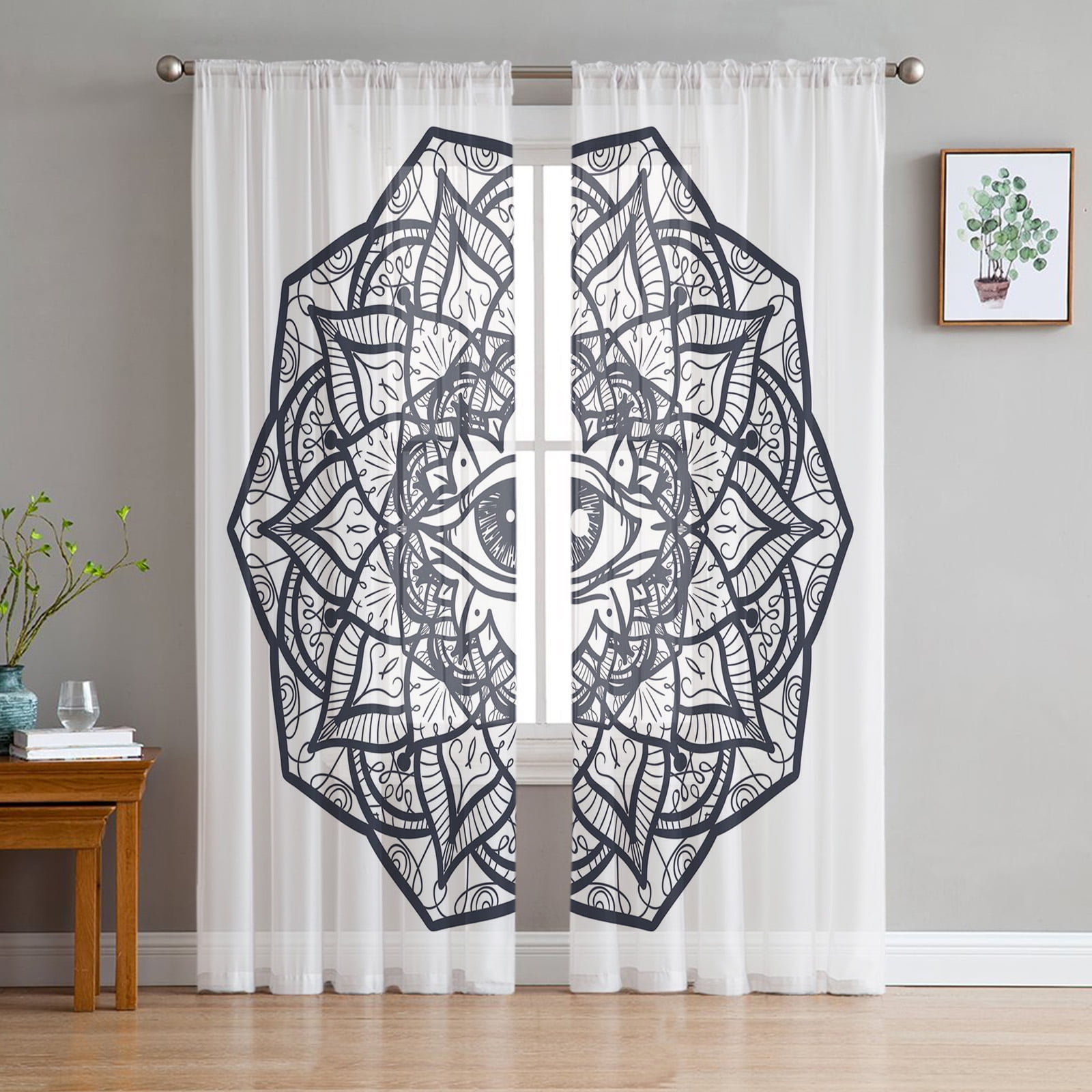 Eyelash Pink Cartoon Eye Tulle Curtains For Living Room Bedroom ...