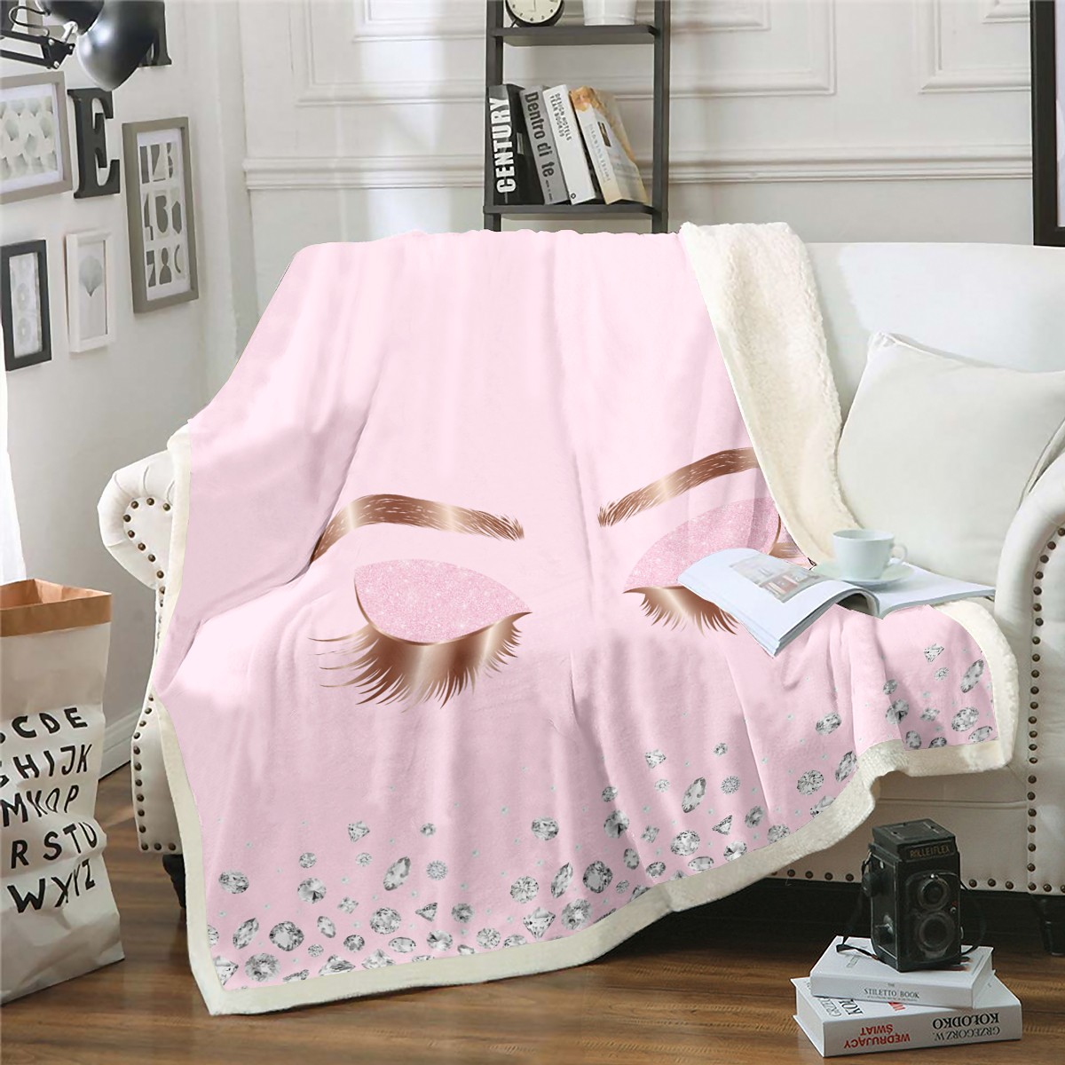Eyelash Throw Blanket Girly Unicorn Eyelash Fleece Blanket Girls Women ...