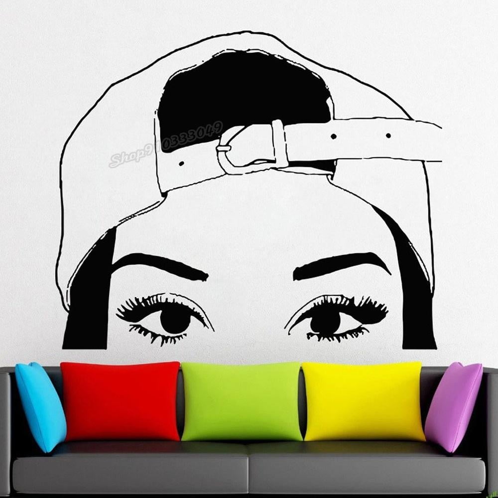 Eyelash Wall Decal Beauty Salon Window Sticker Woman Face Eyelashes ...