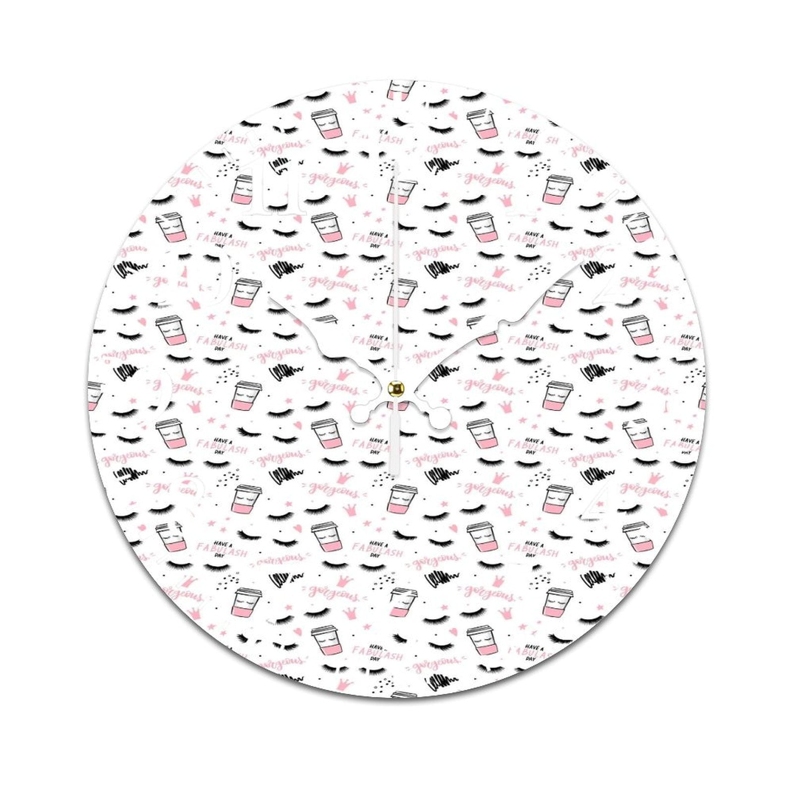 Eyelashes And Mascara, Strokes, Coffee Cup, Closed Eyes Wall Clock ...