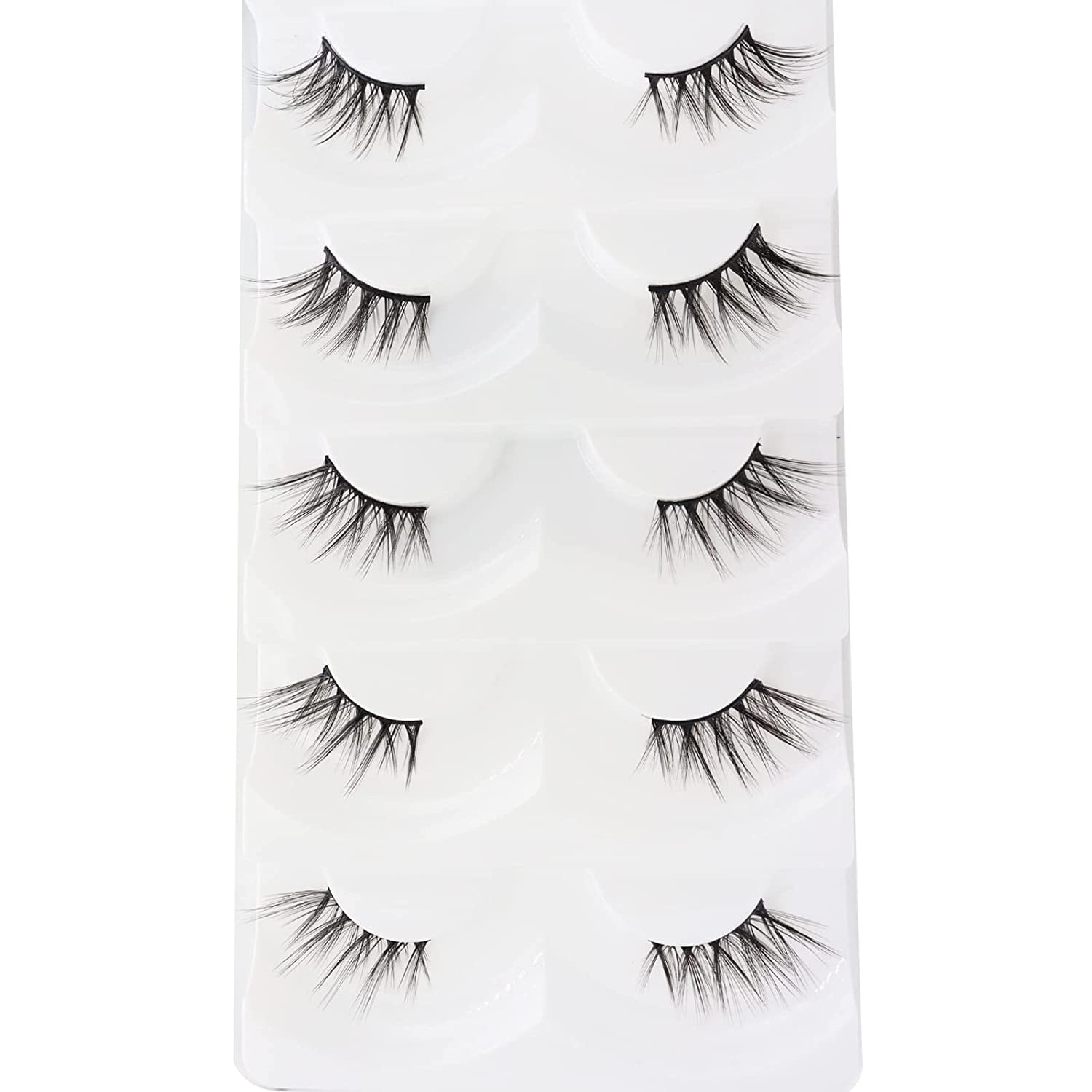 Wispy Cat Eye Mink Half Lashes, Natural Look, 15mm, Soft & Reusable, 5 ...
