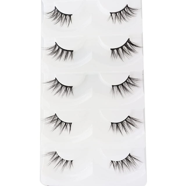 Eyelashes Half Lashes Natural Look Wispy Cat Eye Lashes Flared Curly ...