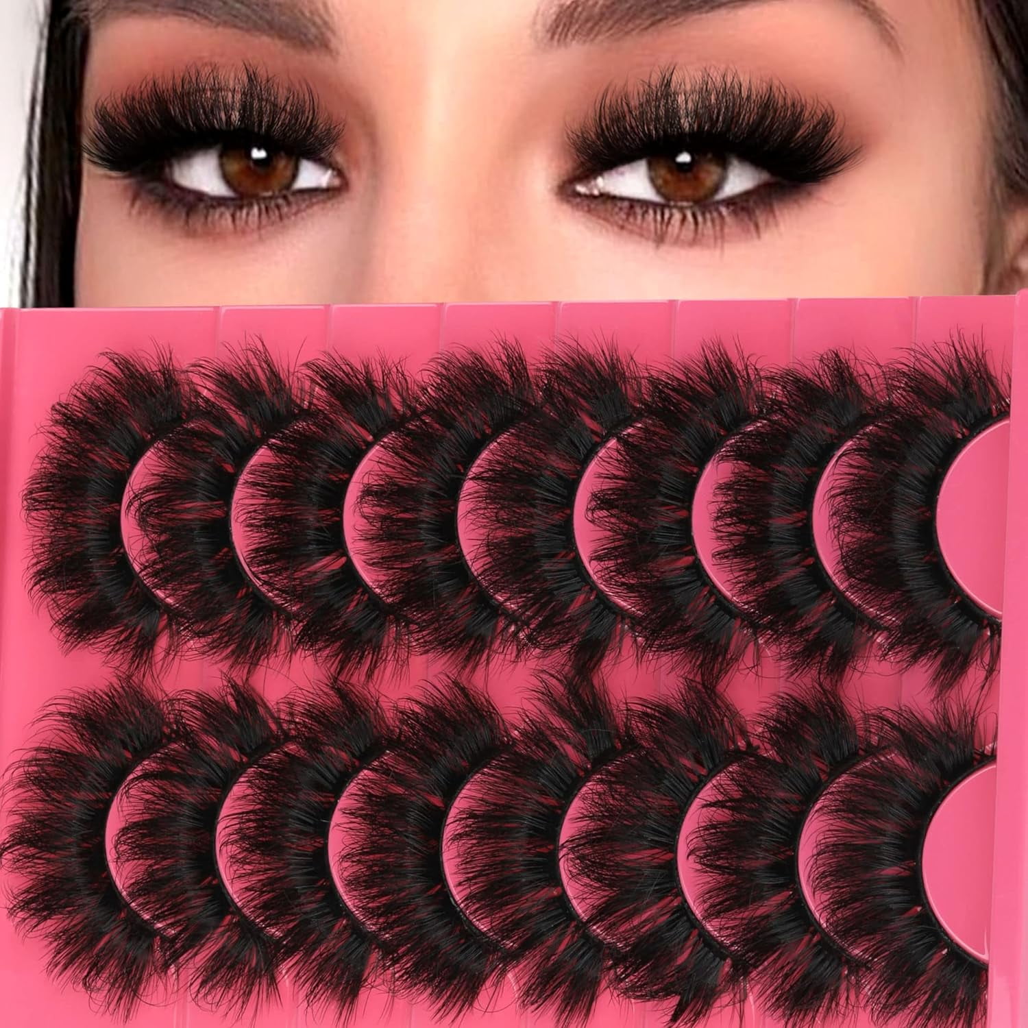 Eyelashes Mink Lashes Dramatic Full Volume False Eyelashes 6D Faux Mink ...