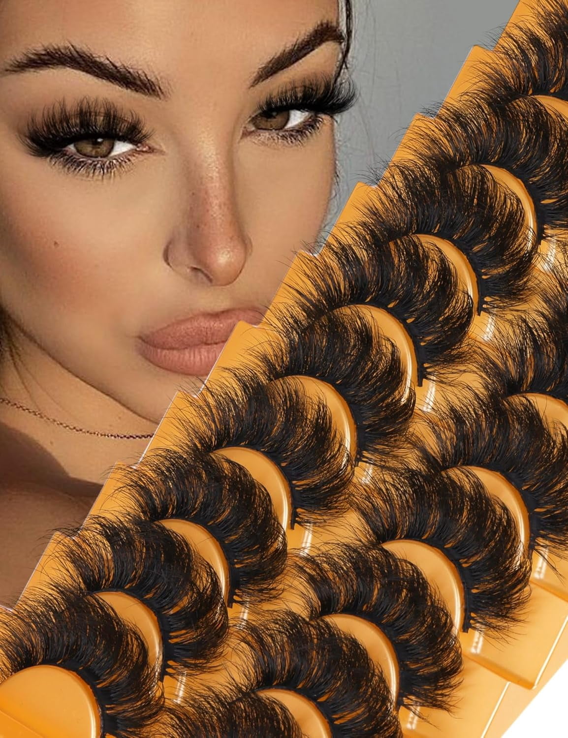 Eyelashes Mink Lashes Fluffy Natural Look False Lashes Wispy Full Eye ...