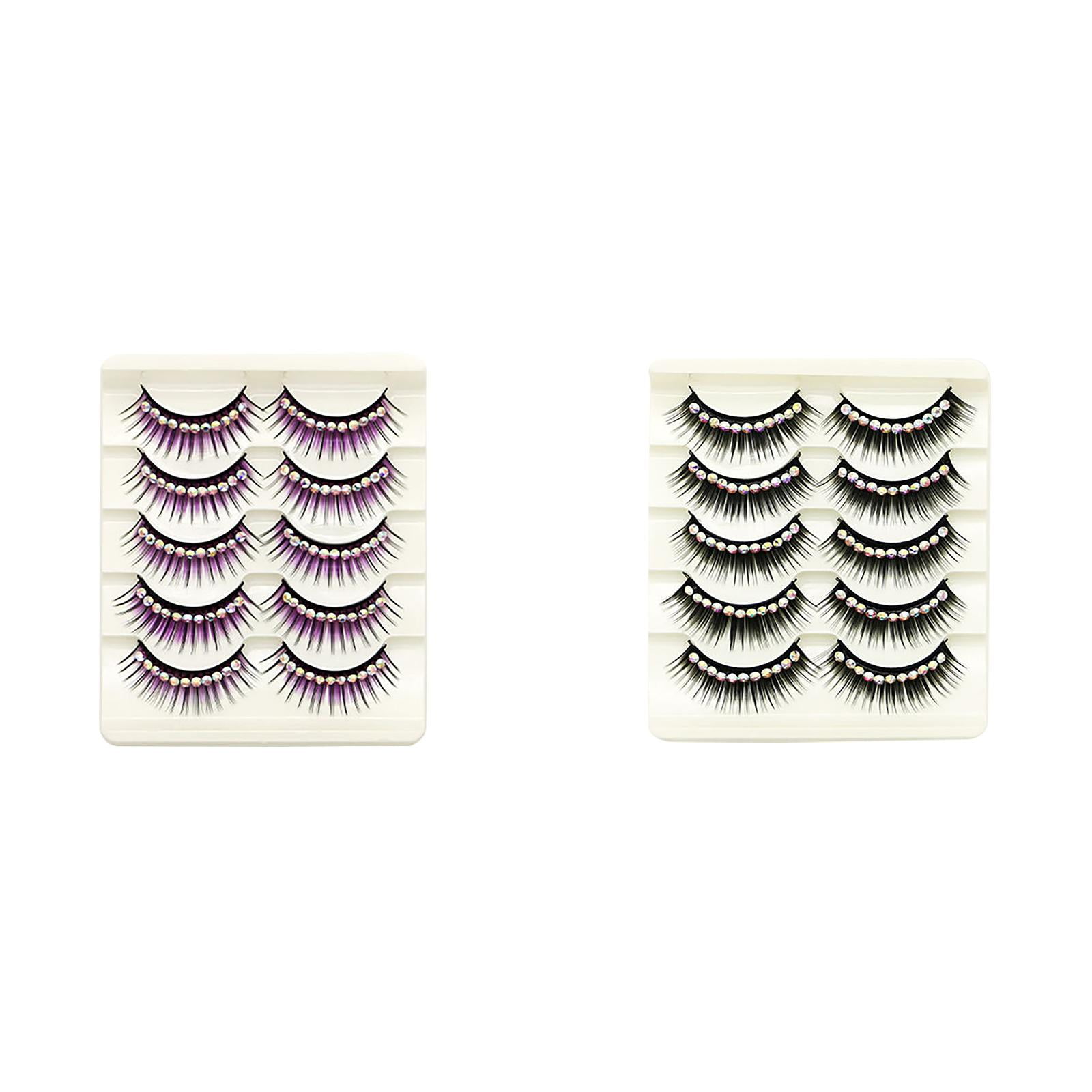 Eyelashes With Rhinestones Thick Eyelash Reusable Lashes Wispy And ...