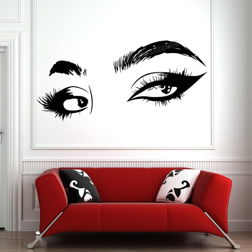Eyelashes and Eyebrows Wall Decal Beauty Salon Window Decor Vinyl Decal ...