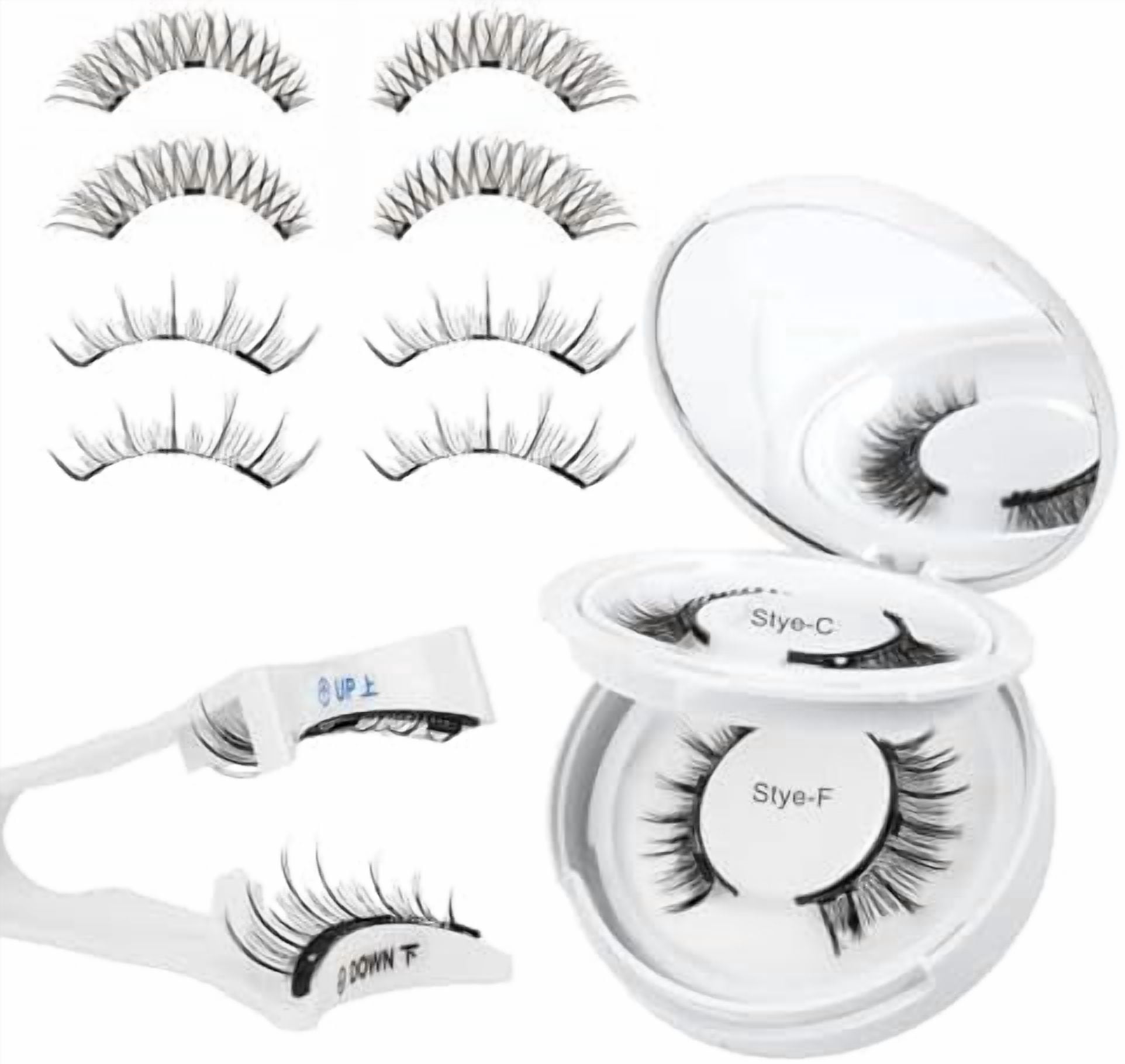 -Eyelashes with Applicator 2 Pairs -Lashes Look Wispy Lashes Easy to ...