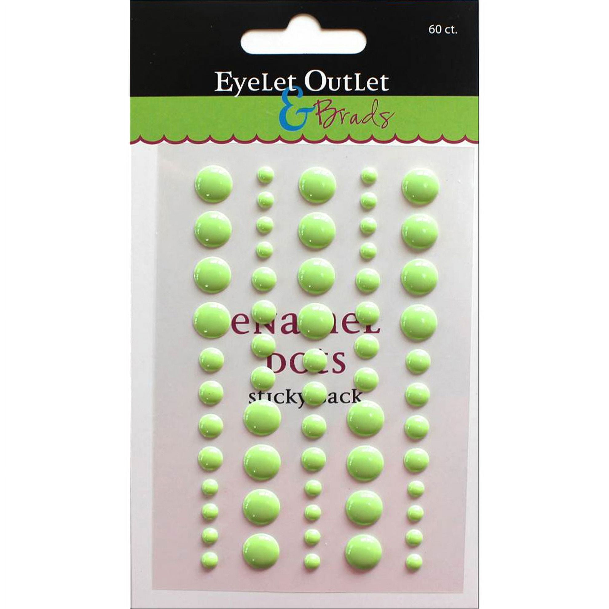 Eyelet Outlet Adhesive-Back Enamel Dot 60/Pkg-Green - Walmart.com