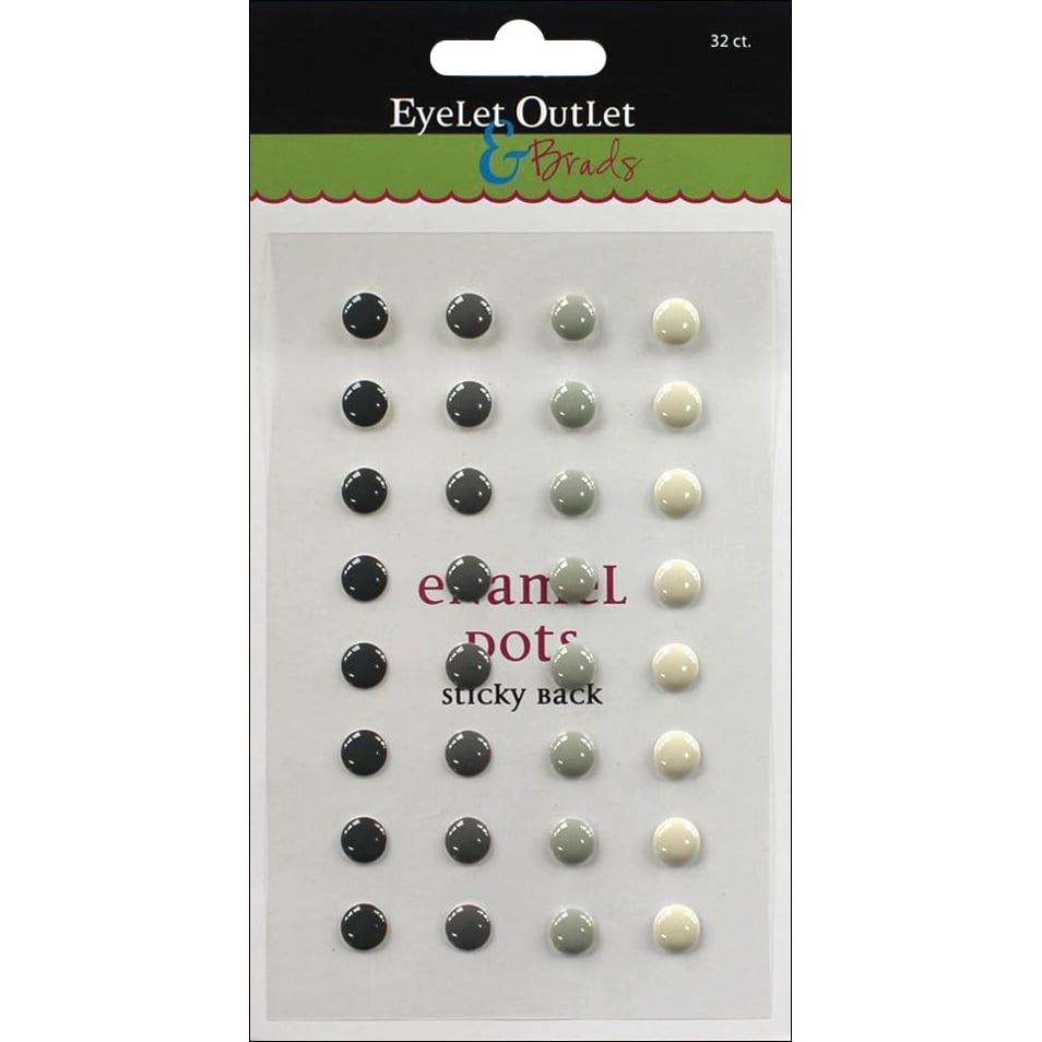 Eyelet Outlet Adhesive-Back Enamel Dots 32/Pkg-Gray - Walmart.com