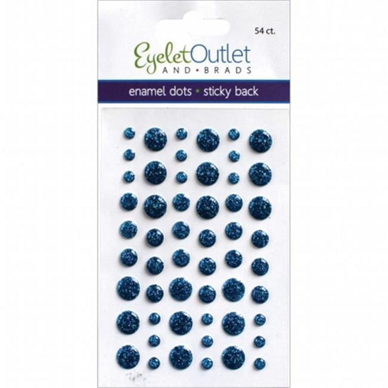 Eyelet Outlet Adhesive-Back Enamel Dots 54/Pkg-Glitter Blue - Walmart.com
