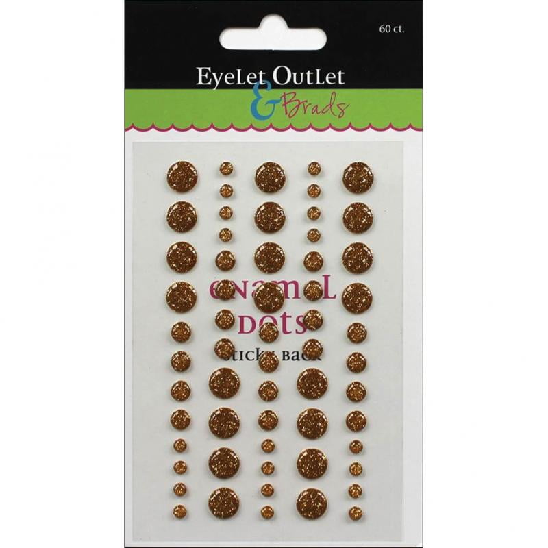 Eyelet Outlet Adhesive-Back Enamel Dot 60/Pkg-Gold - Walmart.com