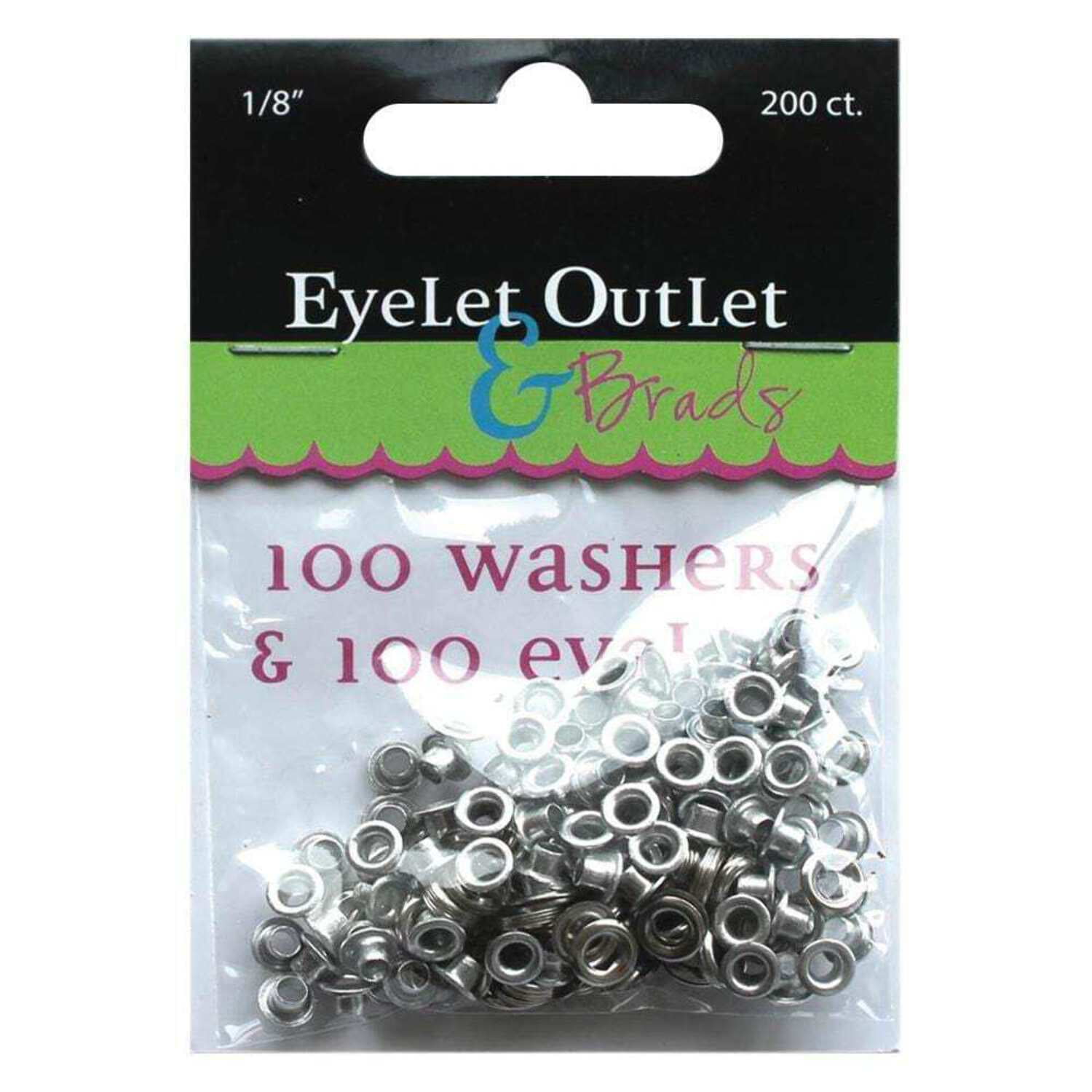 Eyelet Outlet Eyelets & Washers-1/8", 100 Eyelets, 100 Washers ...