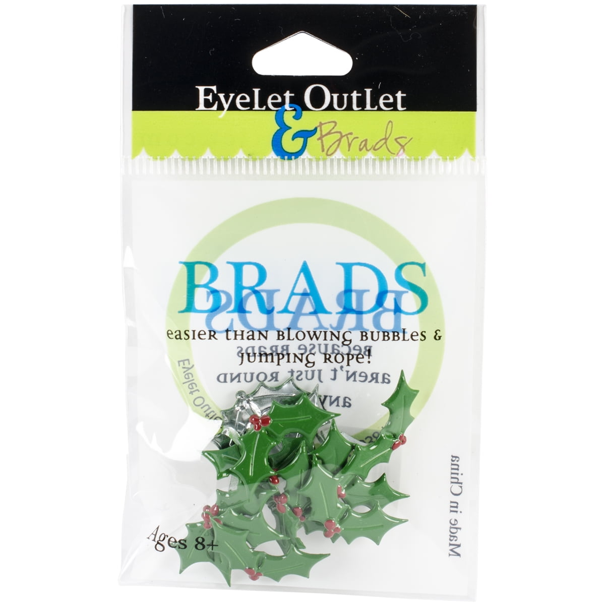 Eyelet Outlet Shape Brads 12/Pkg-Holly - Walmart.com