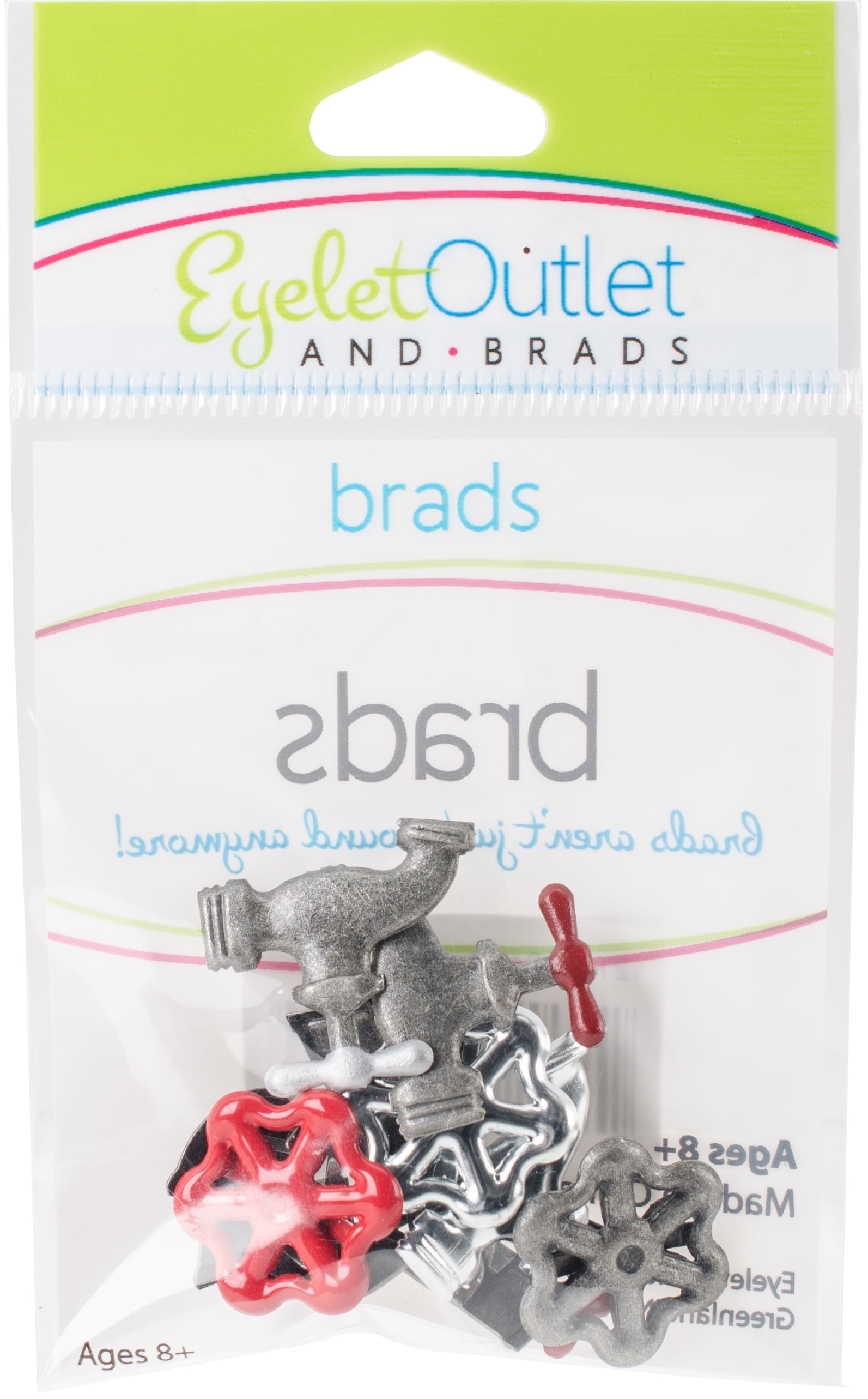 Eyelet Outlet Shape Brads 12/Pkg-Pipe - Walmart.com