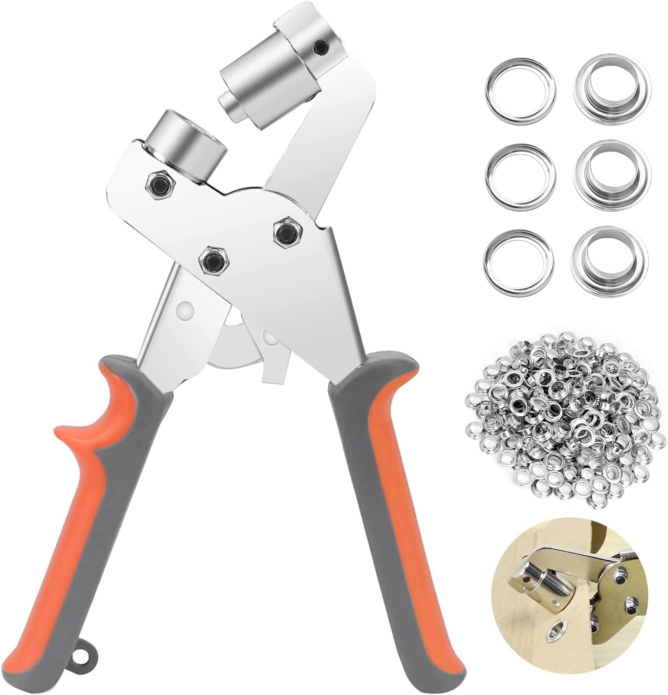 Eyelet Pliers, Professional Eyelet Punch Set with 500 Pieces (Inner Ø ...