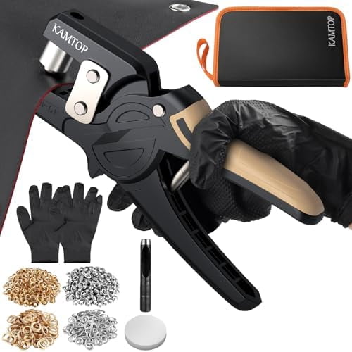 Eyelet Punch Kit, 600 Gold/Silver Grommets, Grommet Tool Kit for DIY ...