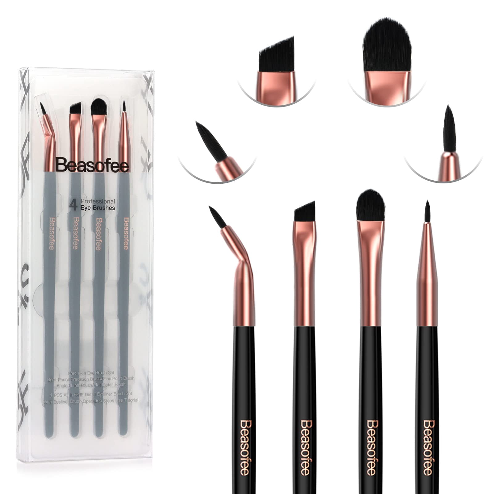 Eyeliner Brush Set Bent KEF16 Gel Liner Makeup Angled Line Brush Fine ...