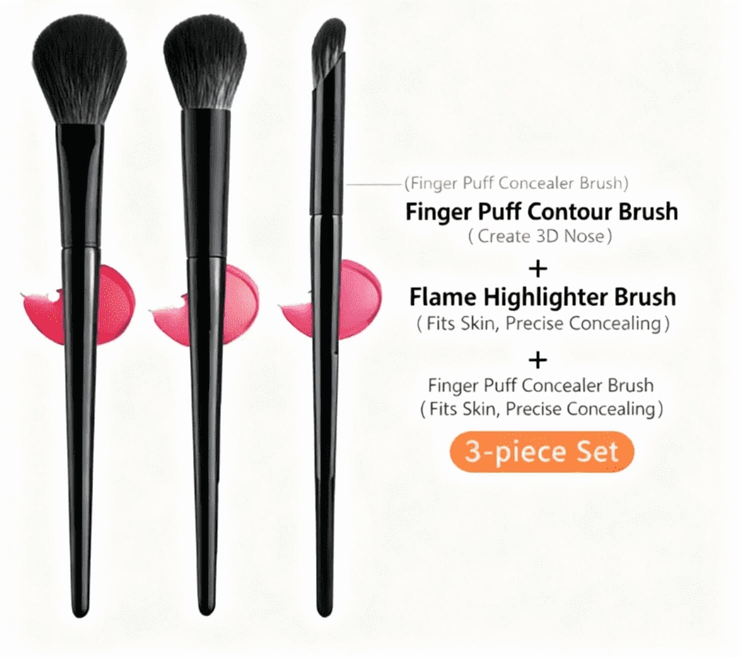 Eyeliner Eyebrow Concealer Brush Set -Three eye brushes Fine Angled ...