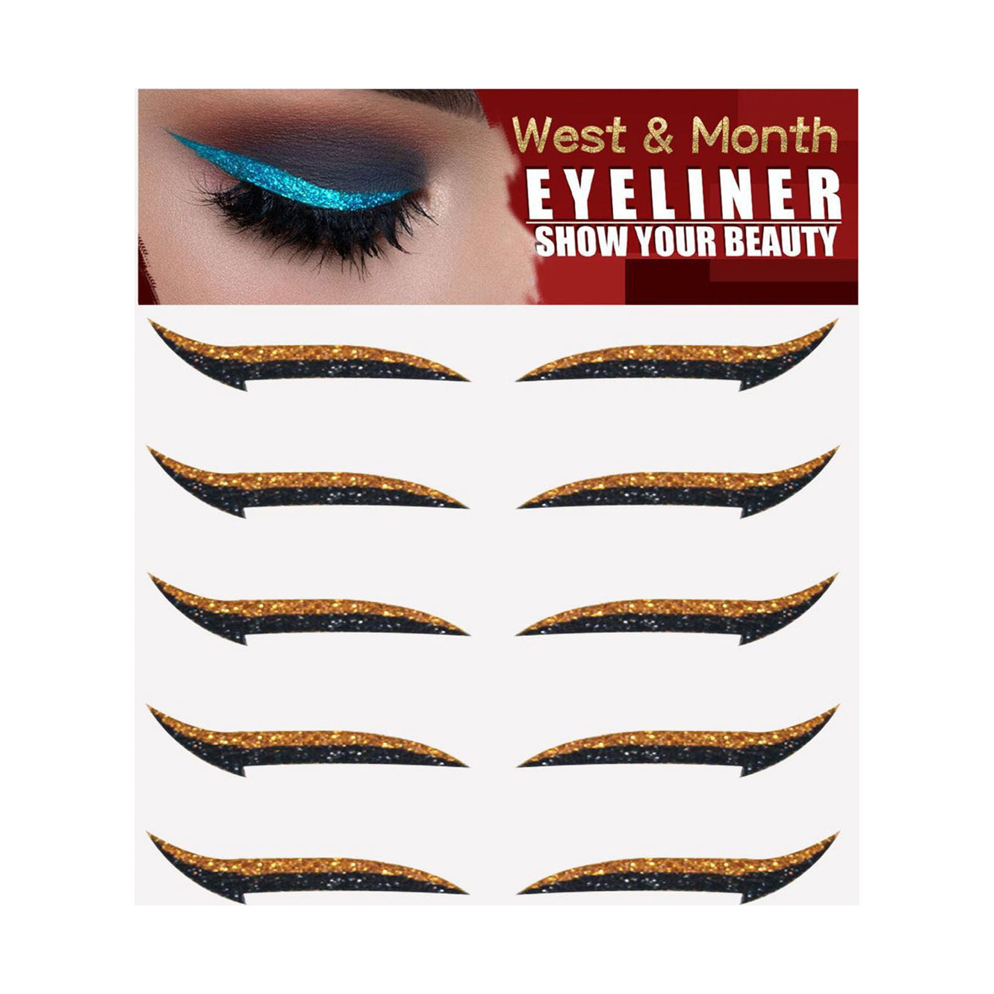 Eyeliner Stickers Glitter Eyeshadow Stickers with Rhinestones Instant ...