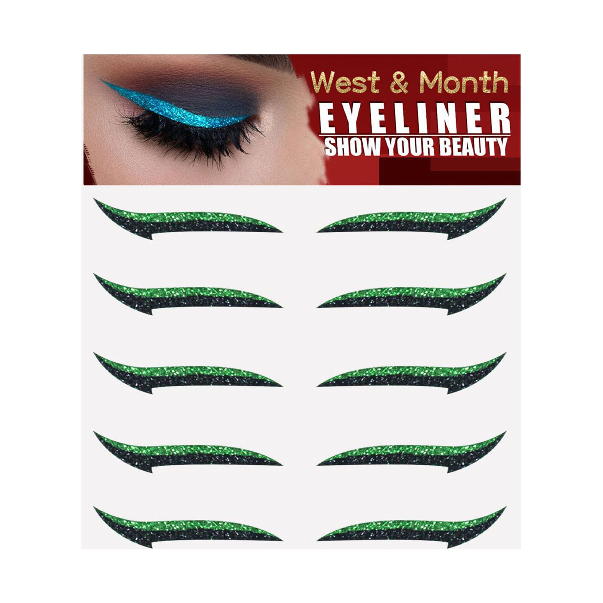 Eyeliner Stickers Glitter Eyeshadow Stickers with Rhinestones Instant ...