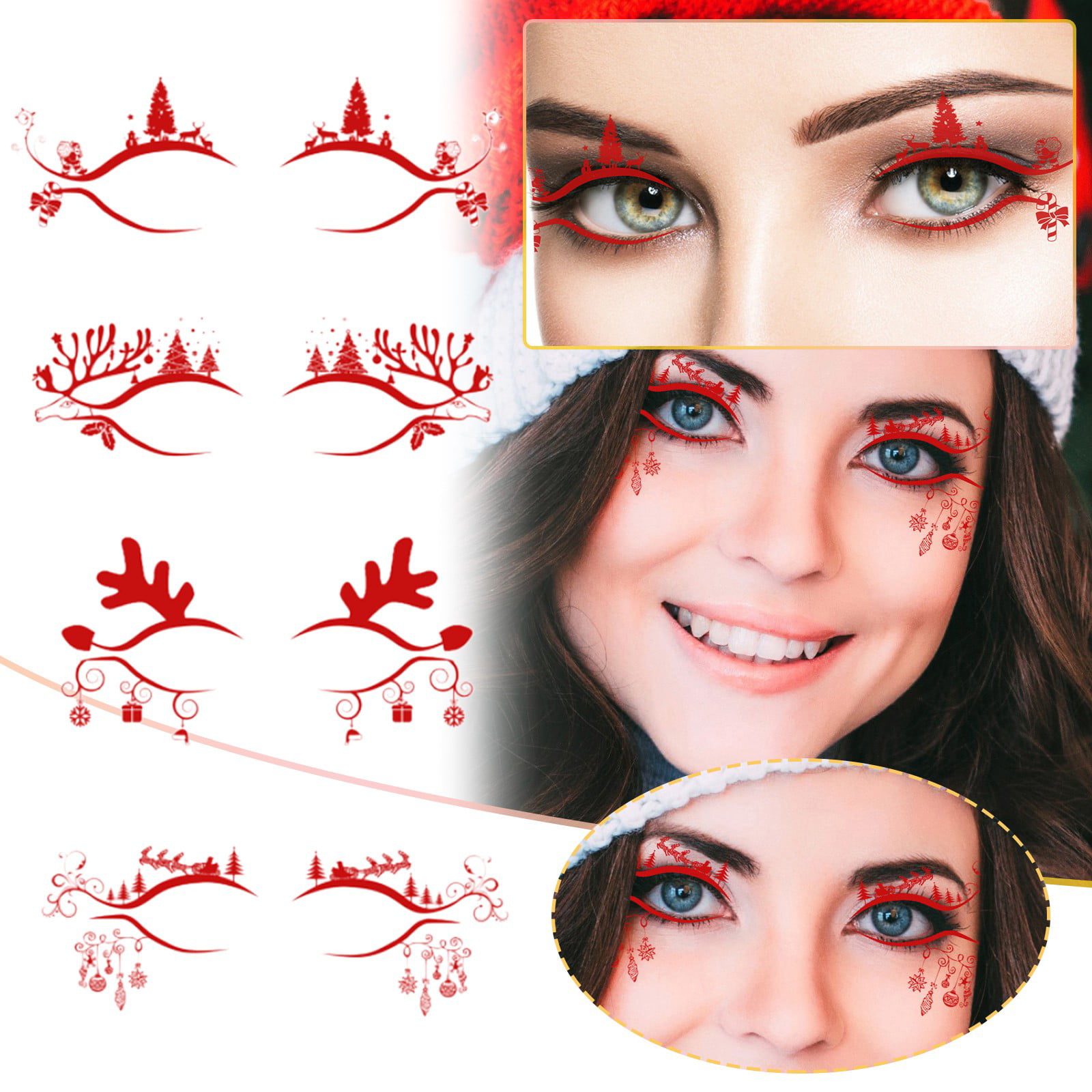 Eyeliner Stickers Reusable Glitter Eyeliner Stickers Adhesive Eyeliner ...