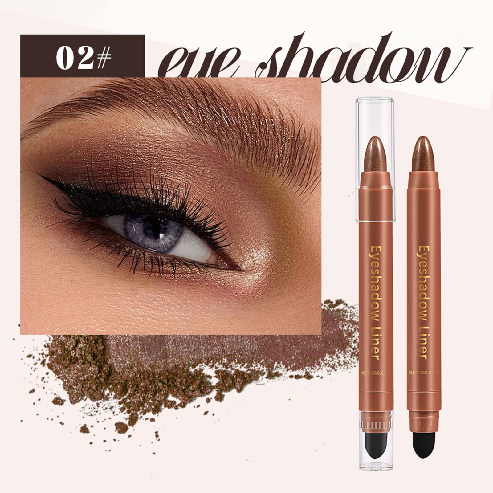 Eyeliner and Eyeshadow Pen Two in One, Waterproof Natural Silk Eye ...