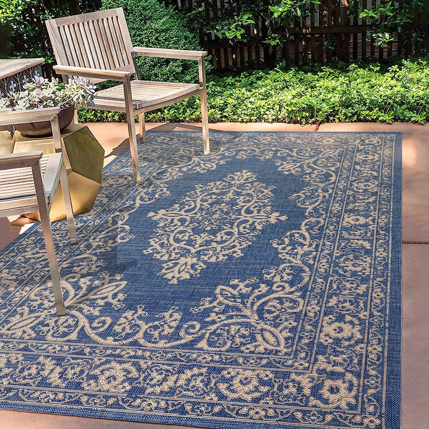 Eyely BMS120A-4 Santa Monica Galon Filigree Indoor/Outdoor Area Rug ...