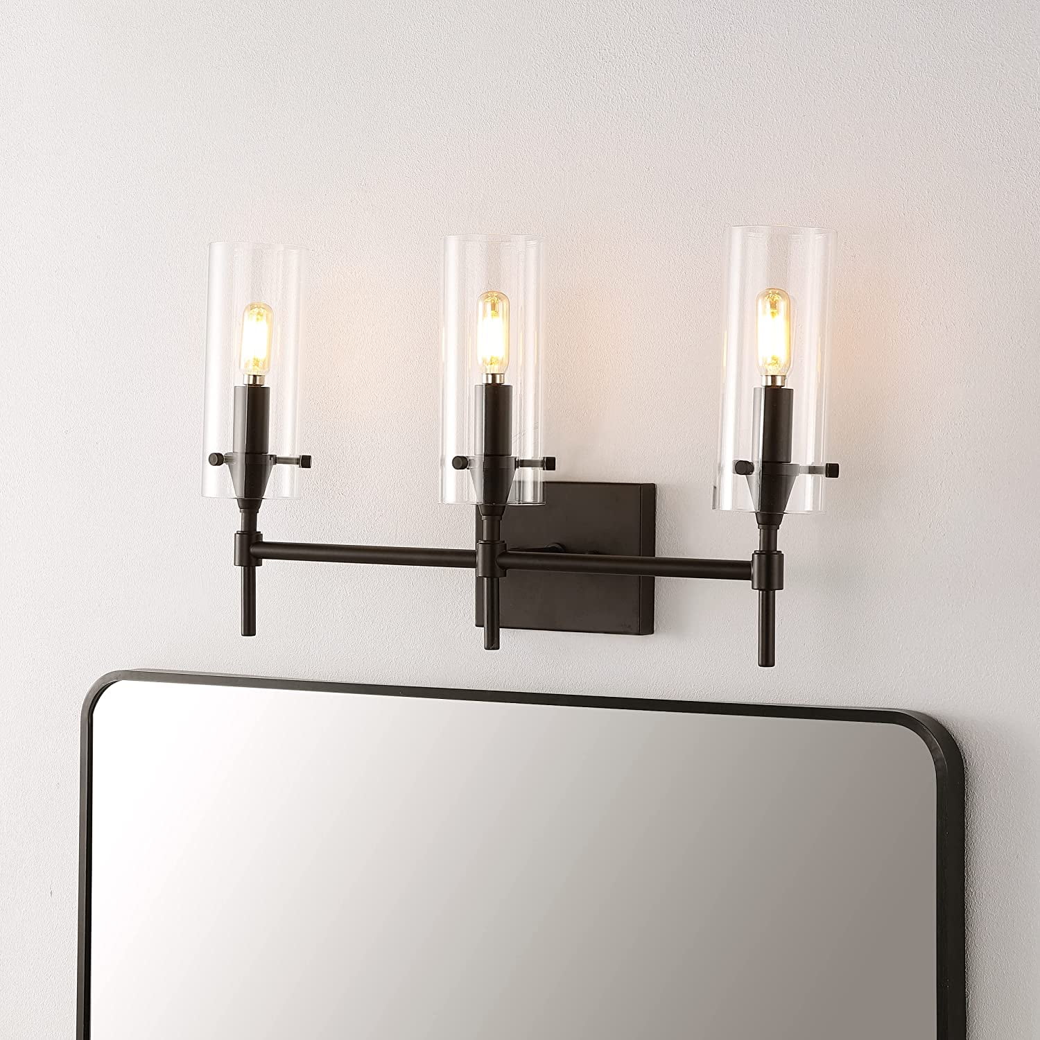 Eyely EYL7807A Bungalow 21.25" 3-Light Modern Farmhouse Iron/Glass LED ...