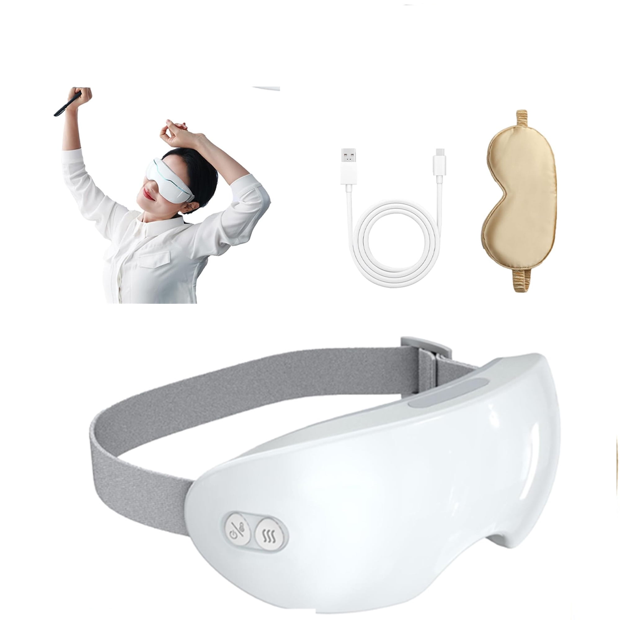 Eyerelis Steam Therapy Mask, 2 Levels Adjustable Smart Hot & Cold Steam ...