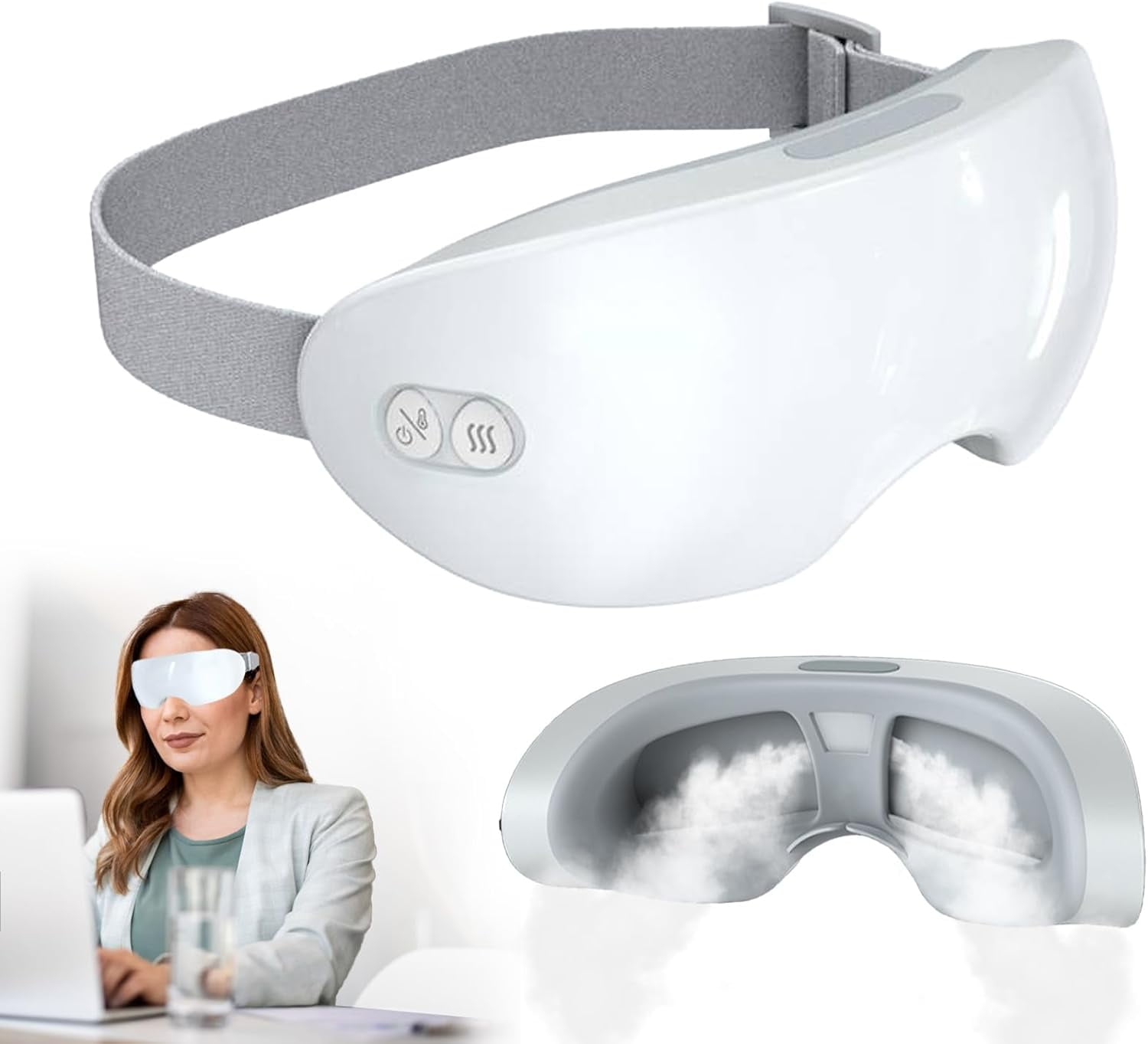 Eyerelis Steam Therapy Mask, Smart Hot & Cold Steam Eye Mask for Dark ...